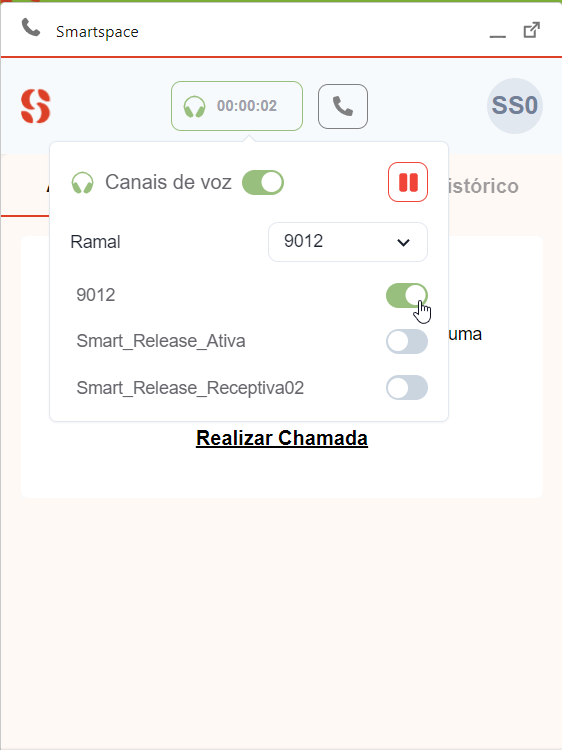 Teclado e Canais de Voz – Docs SmartSpace